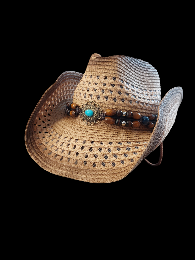 Woven Cowboy Hat with Beads - Belts and Boots NZ